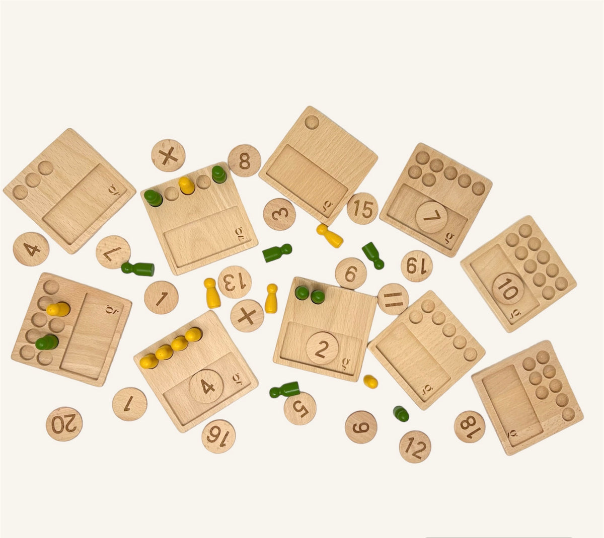 Wooden Math Counting Game | Ten Frame Math Game | Math Puzzle – Green ...