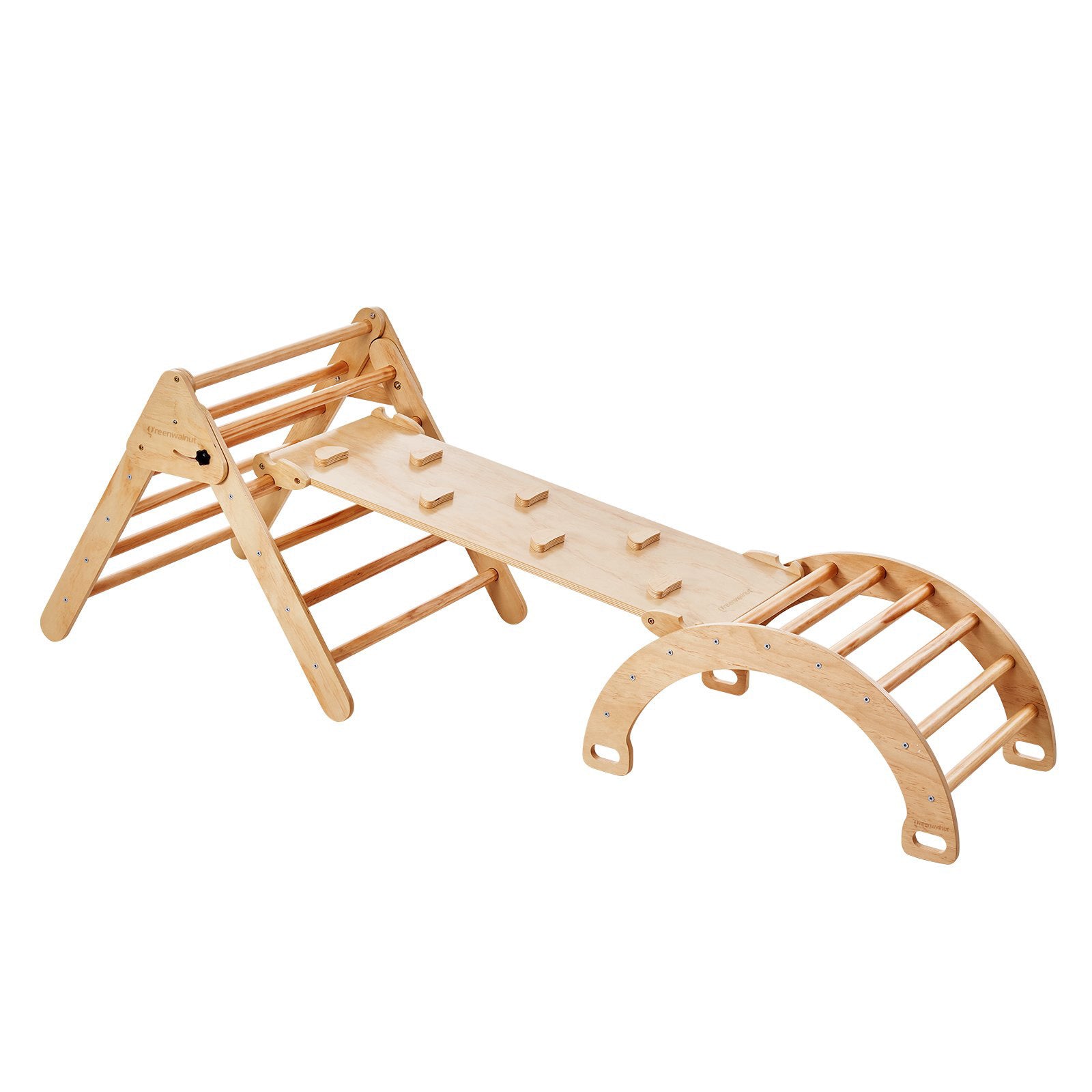 Wooden Pikler Triangle With Rocker & Slide + Ramp | Wooden Climbing Gy ...