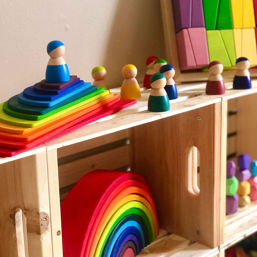 Large Rainbow Stacker Bundle - Rainbow Stacking toy – Green Walnut Inc.