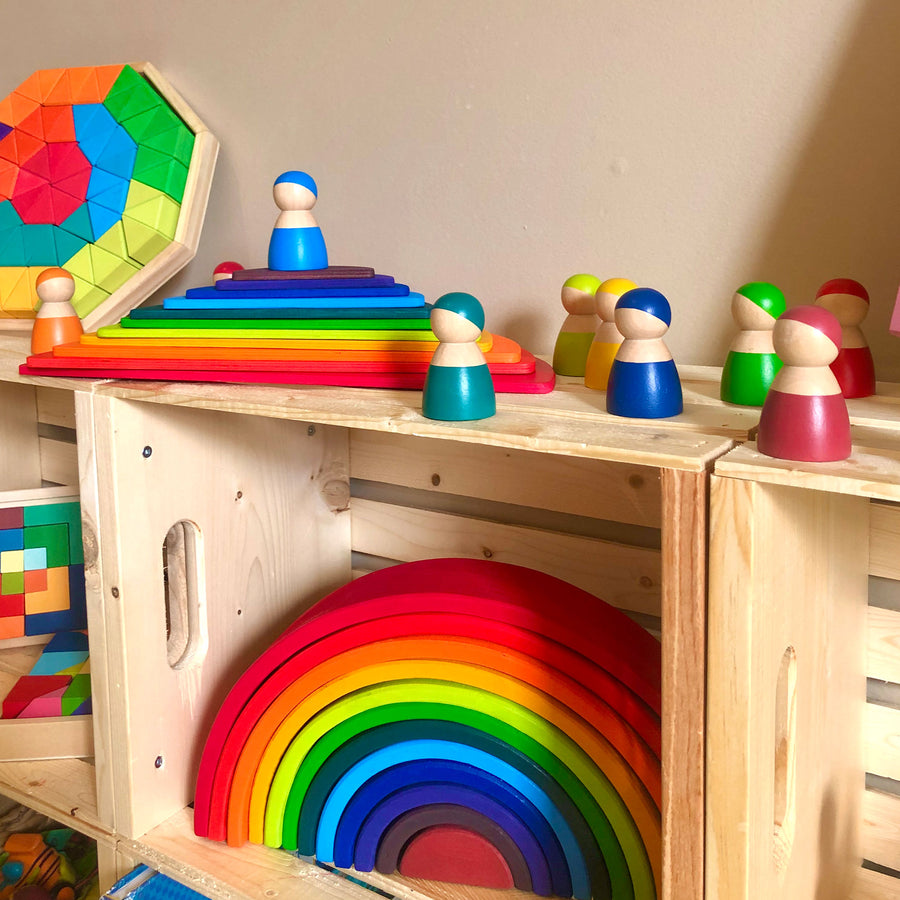 Large Rainbow Stacker Bundle - Rainbow Stacking toy – Green Walnut Inc.