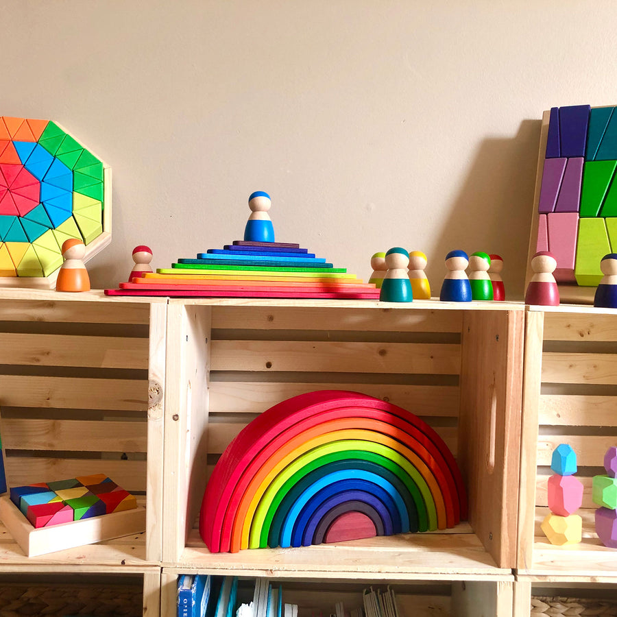 Large Rainbow Stacker Bundle - Rainbow Stacking toy – Green Walnut Inc.