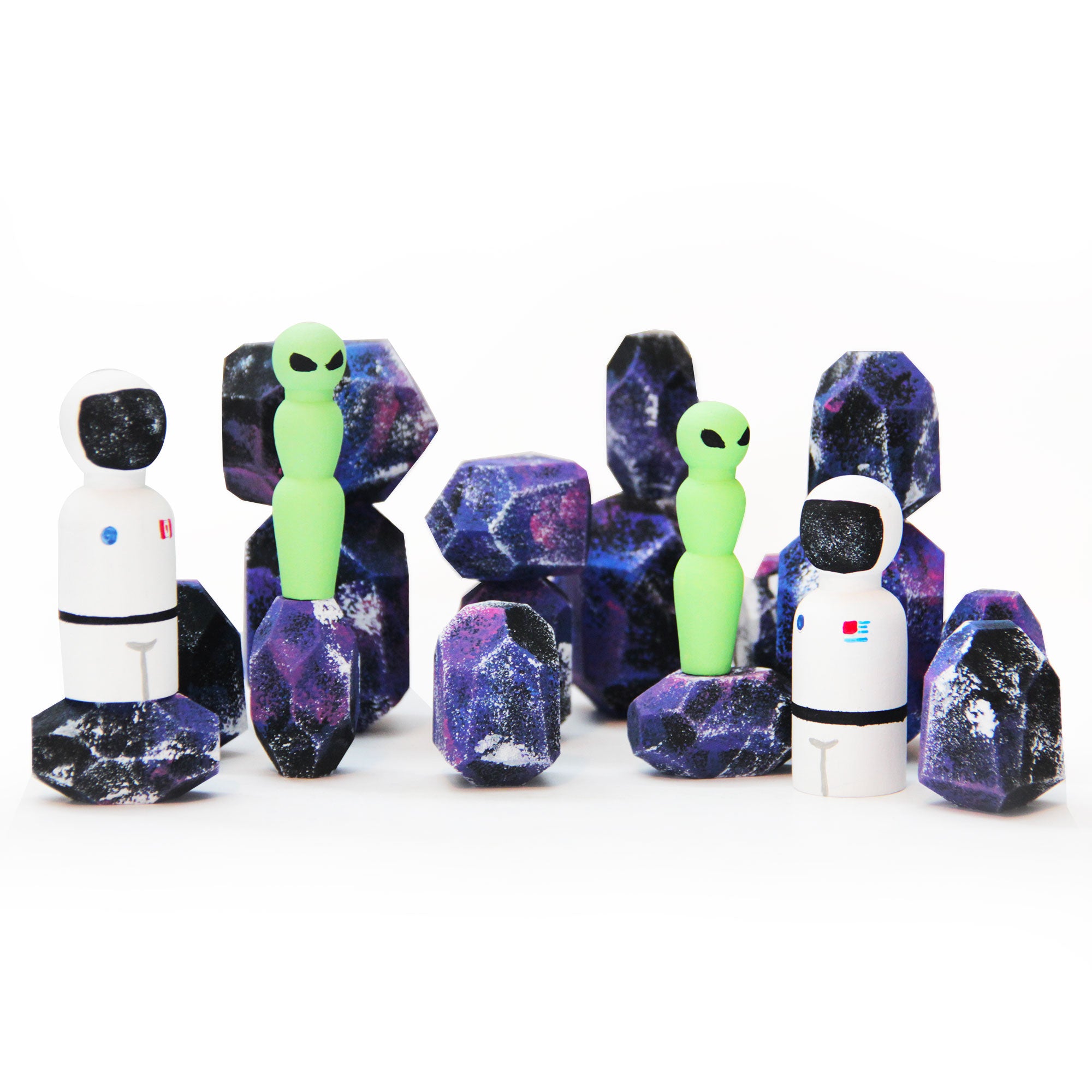 Stacking Blocks & Peg Doll Set | Galaxy | Set of 20 – Green Walnut Inc.