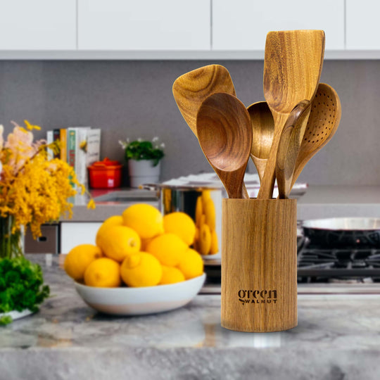 Wooden Acacia Kitchen Utensil - Set of 7 – Green Walnut Inc.
