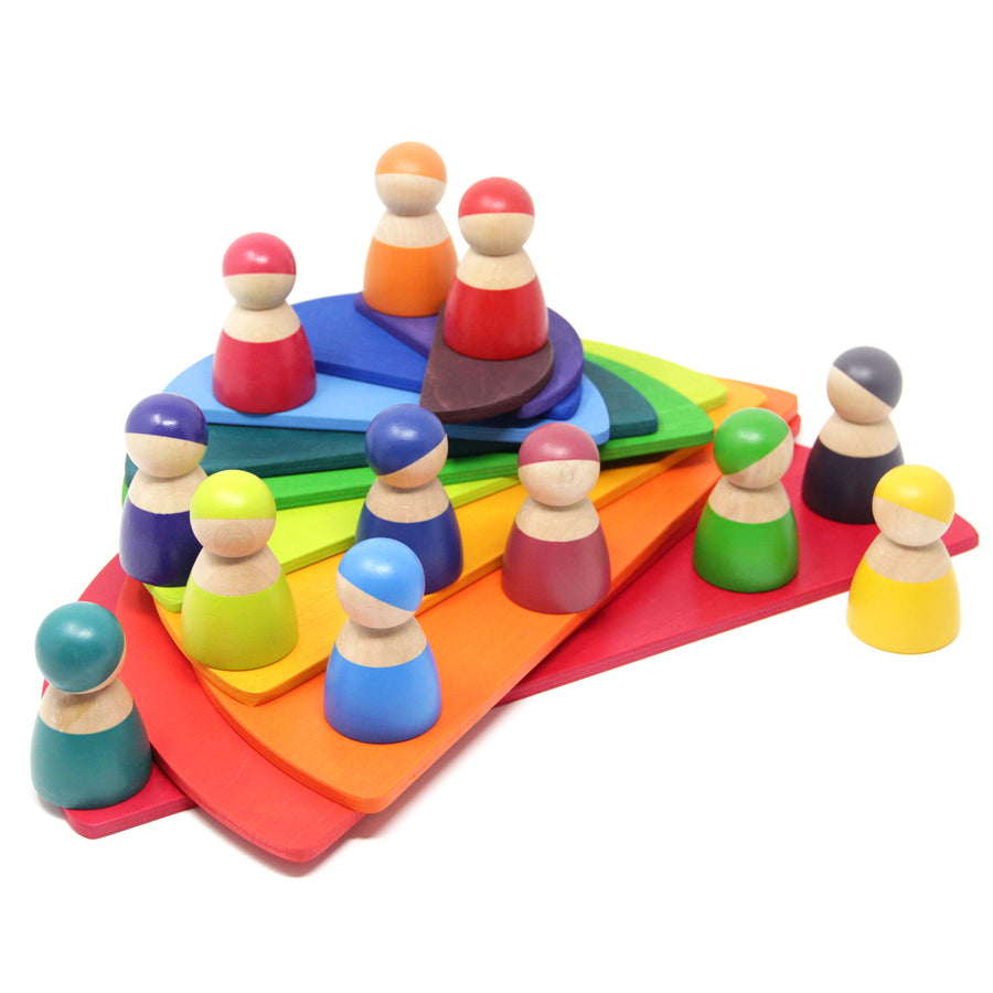Large Rainbow Stacker Bundle - Rainbow Stacking toy – Green Walnut Inc.