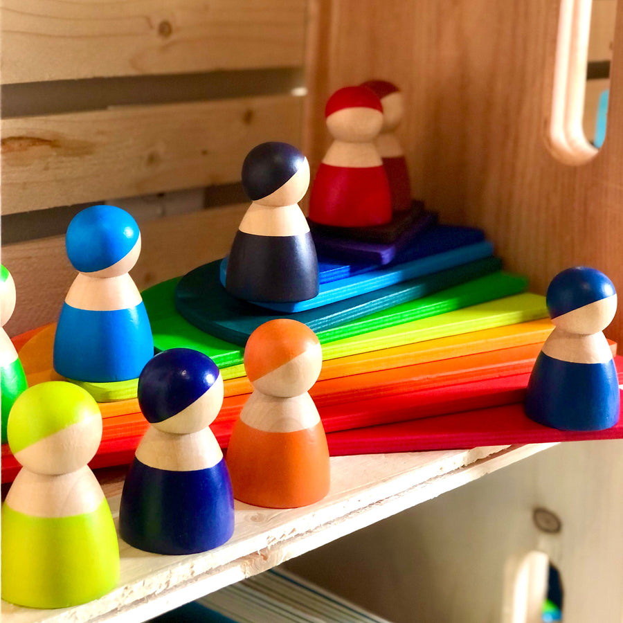 Large Rainbow Stacker Bundle - Rainbow Stacking toy – Green Walnut Inc.