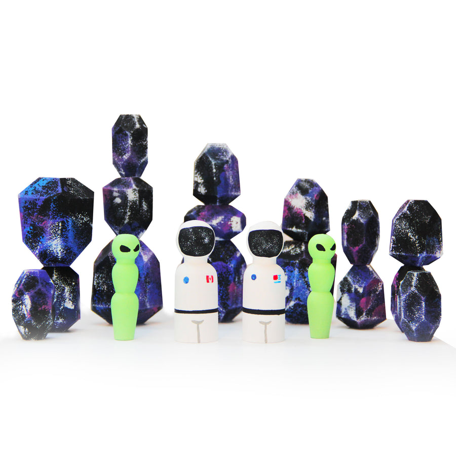 Stacking Blocks & Peg Doll Set | Galaxy | Set of 20 – Green Walnut Inc.