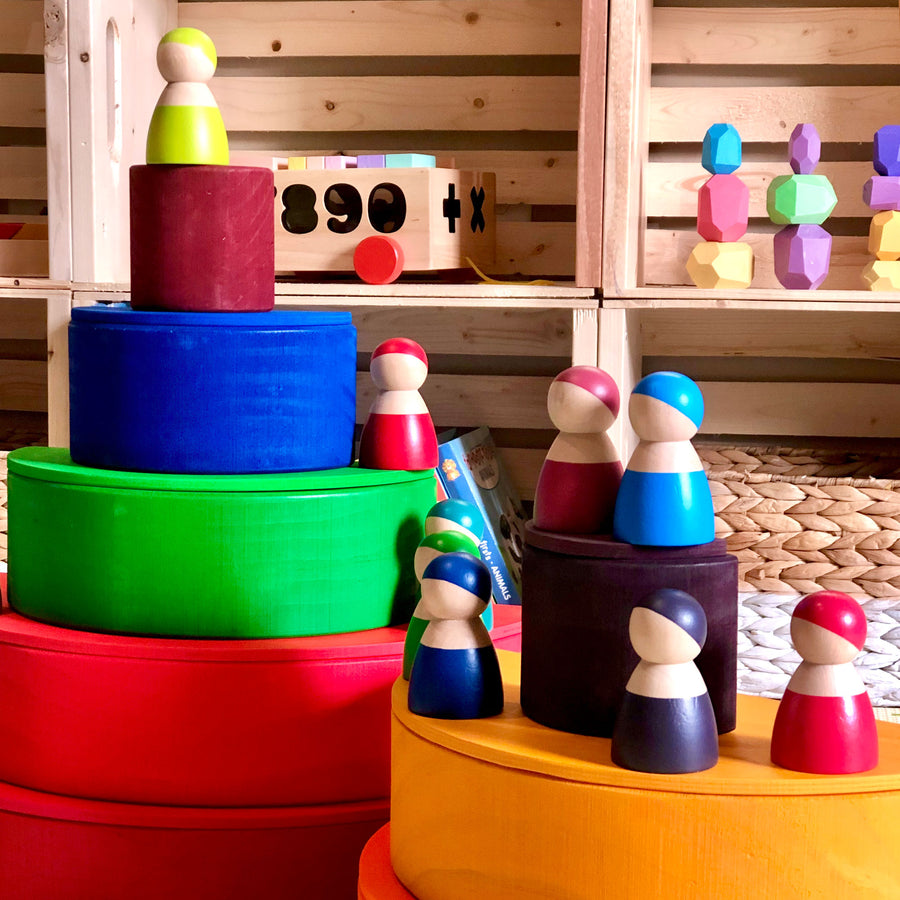 Large Rainbow Stacker Bundle - Rainbow Stacking toy – Green Walnut Inc.