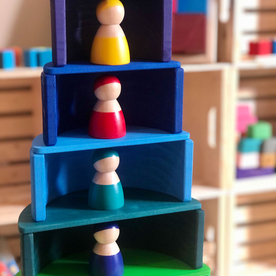 Large Rainbow Stacker Bundle - Rainbow Stacking toy – Green Walnut Inc.